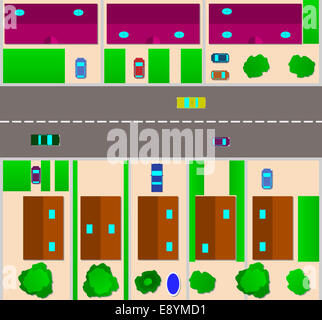 Suburb road aerial Stock Photo - Alamy