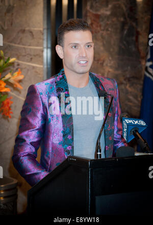 Omar Sharif Jr. speaks as Laverne Cox lights The Empire State Building ...