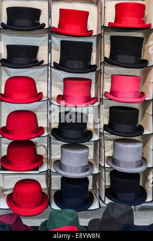 Top hats on sale at Spitalfields, east London Stock Photo - Alamy