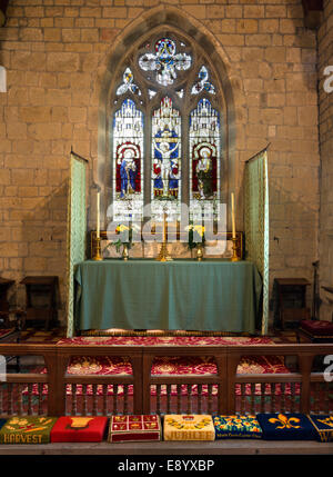 East window and altar, church of Saints Peter and St Paul, Kedington ...