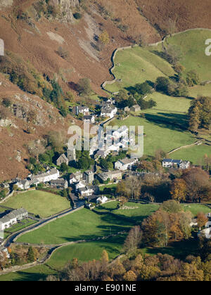 aerial view of the Cumbrian village of Great Urswick, Cumbria, UK Stock ...