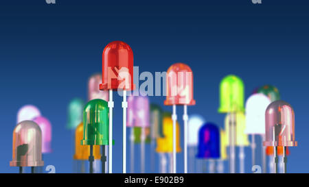 Multi-color light emitting diodes on white background , LED diodes ...
