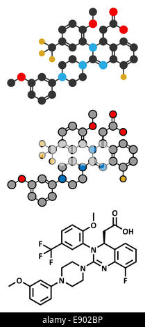letermovir cytomegalovirus (CMV) drug molecule. Skeletal formula Stock ...