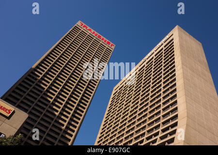 JOHANNESBURG, SOUTH AFRICA - Transnet building Carlton Hotel, right, in ...