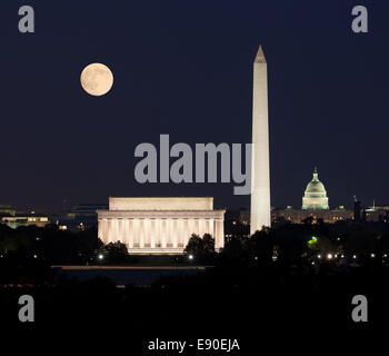 Moonrise, Washington, D.C Stock Photo - Alamy