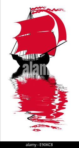 illustration of the sailfish with red sail Stock Photo - Alamy