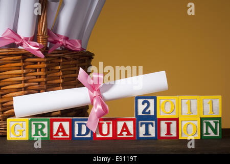 Wooden blocks Graduation 2011 Stock Photo - Alamy