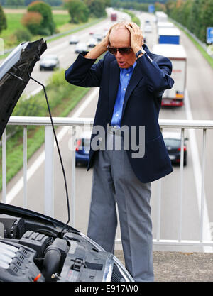 Breakdown on motorway Stock Photo - Alamy