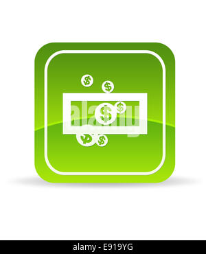 Save money icon. Internet button on green background Stock Photo - Alamy