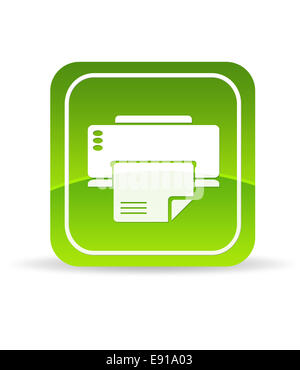 Printer with word PRINT icon. Internet button on white background Stock ...