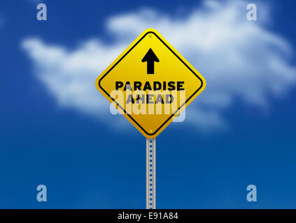 Highway Sign - Paradise Stock Photo - Alamy