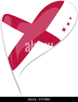 Love Alabama state symbol. Heart flag icon Stock Photo - Alamy