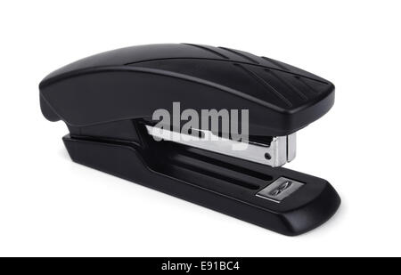 One black stapler isolated on white, top view Stock Photo - Alamy