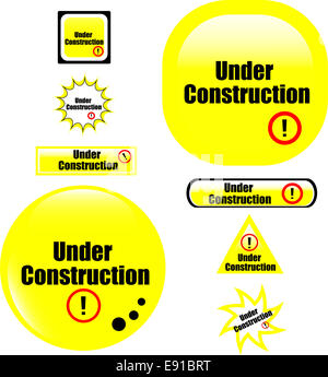 Under construction icon. Internet button on grey background Stock Photo ...