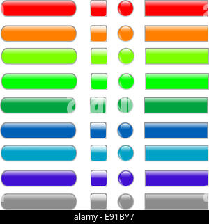 Web button set. Internet empty colorful rectangular buttons Stock Photo ...