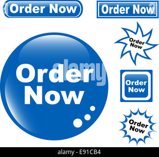 Order now icon. Internet button on white background Stock Photo - Alamy