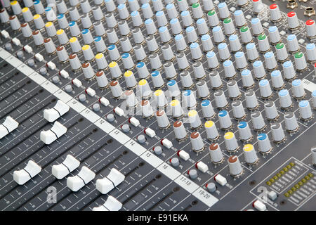 Multichannel sound mixer console board isolated with clipping path ...