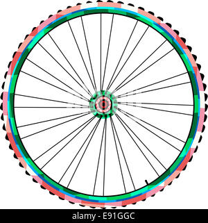 bicycle wheels pattern isolated on white background Stock Photo - Alamy
