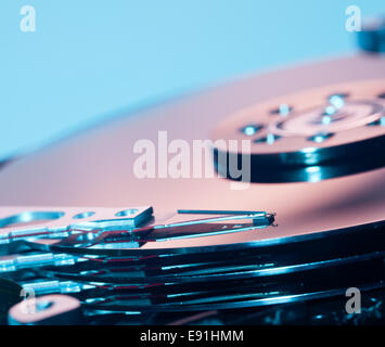 The interior of the hard disk. Electronic system. Printed circuit board ...
