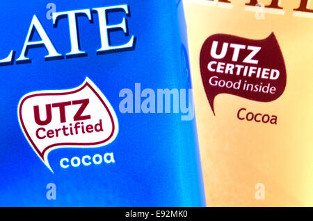 Chocolate bar wrapper with UTZ certification logo - supports ...