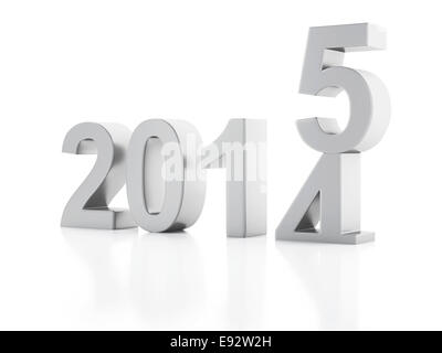 image of New Year 2015 on white background. 3d renderer Stock Photo - Alamy