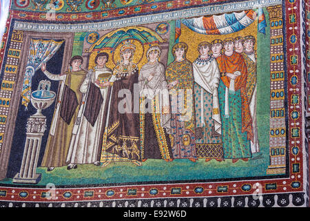 Mosaic depicting Theodora, Empress of the Byzantine Empire. Dated 6th ...