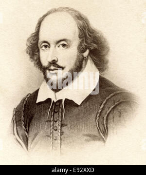 Portrait of William Shakespeare, 1564 - 1616, an English playwright ...