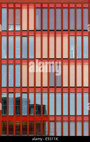 Red modern office building Stock Photo - Alamy