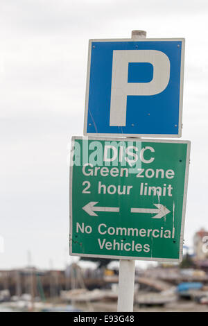 Disc Zone parking disc Stock Photo - Alamy