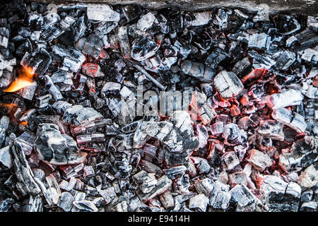 Red hot burning coals background Stock Photo - Alamy