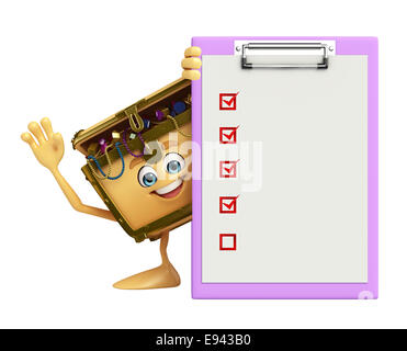 Cartoon Character of Treasure box with notepad Stock Photo - Alamy