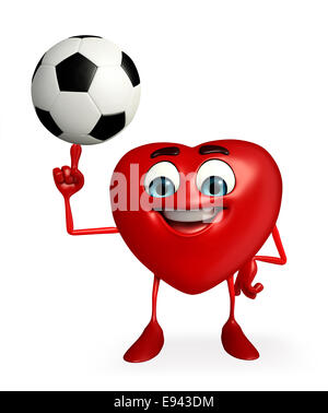 Ball with shape heart for valentines card. 3D rendering Stock Photo - Alamy