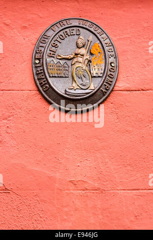 A Fire Insurance mark or plaque on a home in the French Quarter along ...