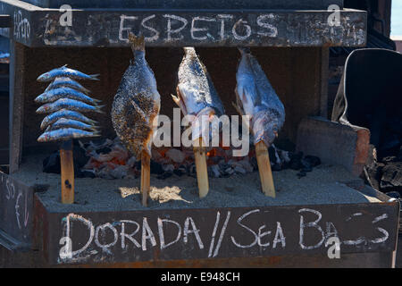 Espetos de sardinas grilled sardines Andalusian gastronomy Andalusia ...
