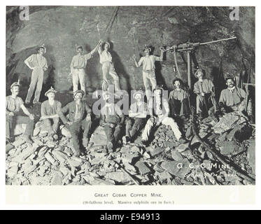 An 1899 illustration depicting the Great Cobar Copper Mine, showing the ...