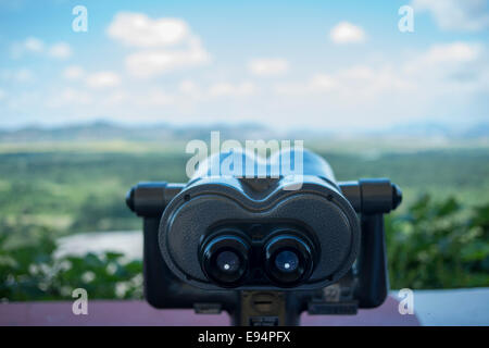 Dora Observatory, DMZ, Korea - September 8 2017: View to North Korea ...