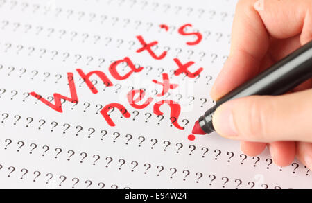 Hand writing the text: Whats Your Next Step Stock Photo - Alamy