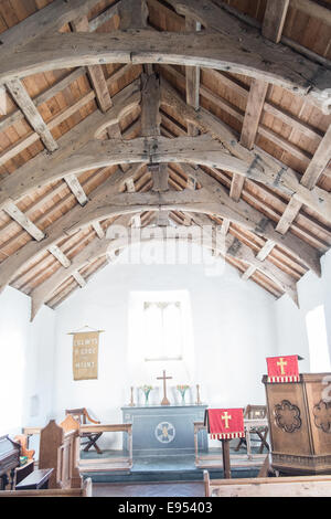 Interior of the Church of the Holy Cross, Mwnt, Ceredigion, Wales, UK ...