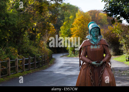 A Statue of Alice Nutter one of the Pendle Witches unveiled in her home ...