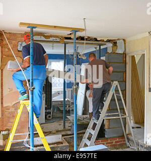 House extension work Acrow props support structural steel & timber ...