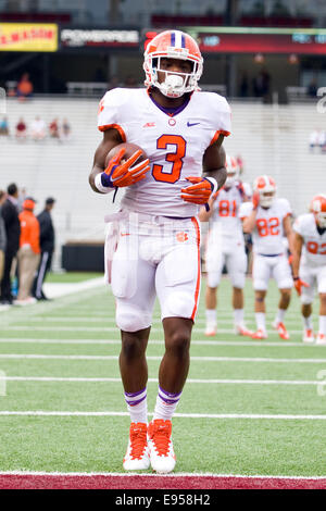 Alumni Stadium. 18th Oct, 2014. Clemson Tigers wide receiver Adrien ...