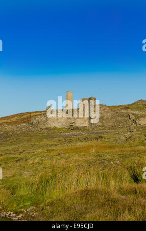 Cobscar lead mine chimney and flue in Wensleydale Stock Photo - Alamy