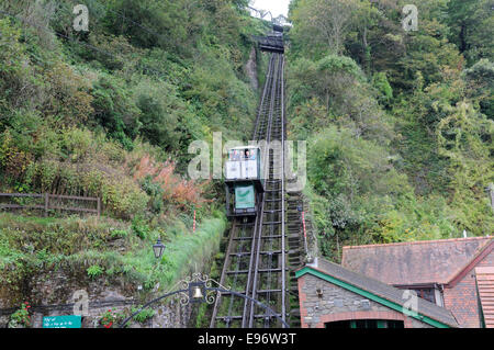 Lynton and Lynmouth Cliff Railway In North Devon England UK is the only ...