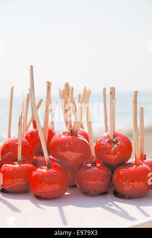 Candy Apple on a Stick Stock Photo - Alamy