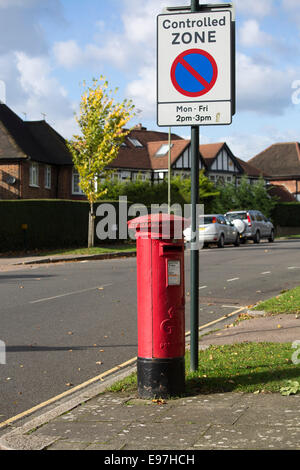 Controlled Zone sign parking restricted Stock Photo - Alamy