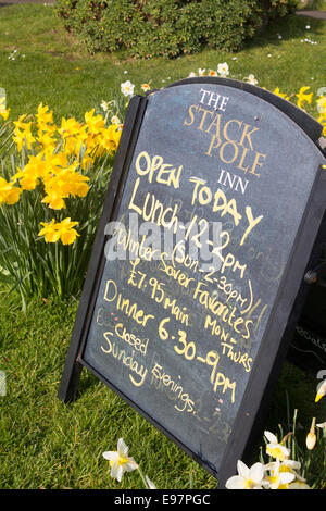 Stackpole Inn sign outside pub advertising food lunches dinner with ...