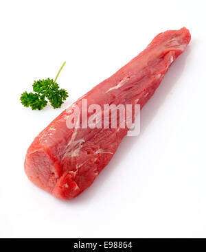 Raw pig meat fillet isolated on white Stock Photo - Alamy