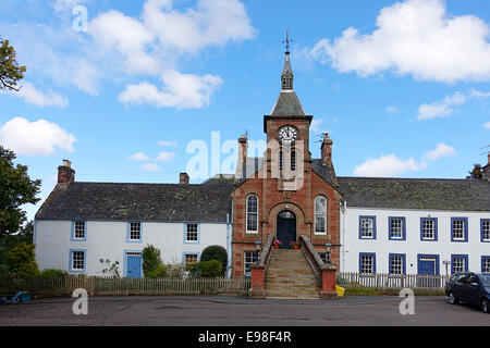 Gifford East Lothian Scotland town hall and clock with Mercat Cross ...