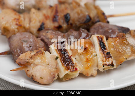 Chicken yakitori with salt , Japanese food Stock Photo - Alamy