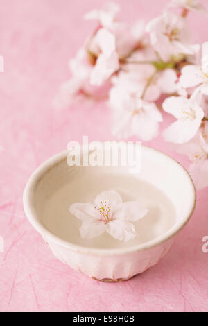 Cherry blossom tea (Sakurayu or Sakura-cha) Japanese infusion created ...